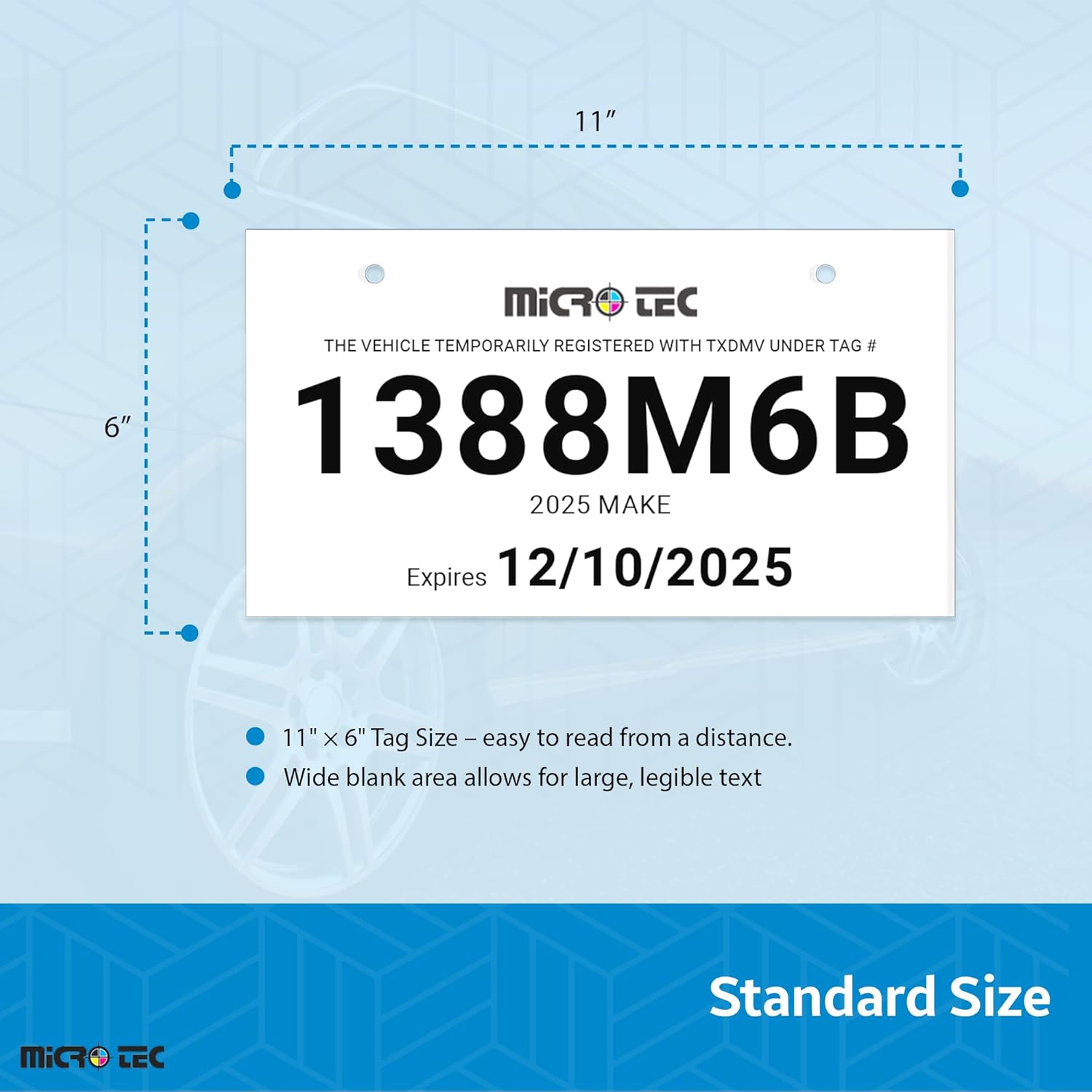 Weatherproof Temporary Paper License Plate Tags – Auto Dealership ...