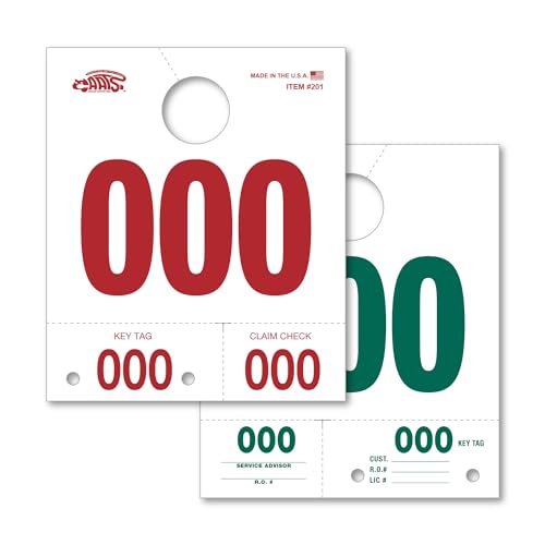 White Vehicle Service Dispatch Tags – 3-Part Mirror Hang Tags 1000 Ct ...