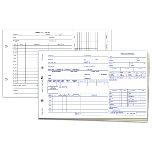 Used Vehicle Appraisal Forms 290 - 3-Part Carbonless, 100-Pack – Microtec